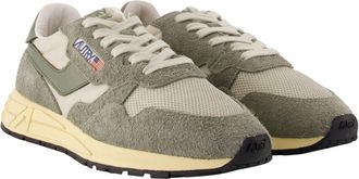 Autry Mens Reelwind Low Sneakers - Autry Leather Green Calfskin Shoes