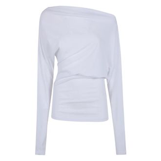 Ann Demeulemeester Femme, Tops, Blanc, Taille: 36 FR Roos Bias Cut Drop Shoulder Top