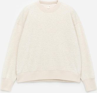 Arket Fleece-Sweatshirt Aus Einer Wollmischung -Wei&szlig;