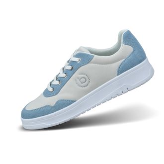 Bugatti Damen-Freizeitsneaker mit Denim-Einsätzen, Logo-Prägung, hitzebeständigen Gummisohlen und modernem, stilvollem Design, hellblau/Offwhite, 36 EU