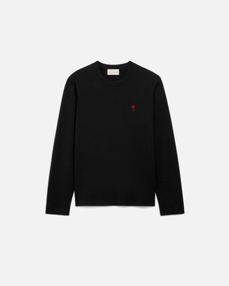 Ami Ami Paris - T-shirt noir Manches Longues en coton Ami De Coeur Noir - Taille : XXXL - Unisex