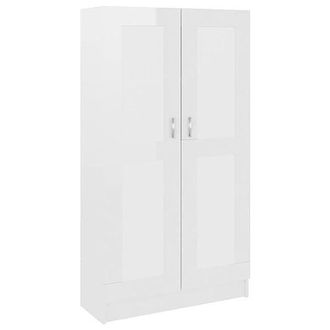 vidaXL Bibliothèque, Meuble de Rangement avec Compartiment, Armoire à Livres Salon Salle de Séjour Intérieur, Blanc Brillant Bois dIngénierie