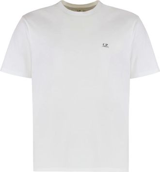 C.P. Company C.p. Company, Homme, Tops, Blanc, Taille: XL T-shirt en Coton avec Impression au Dos