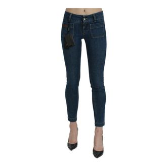 Dolce & Gabbana Slim Fit Cropped Mid Waist Denim Jeans - - Jeans - Damen - Blau - XS