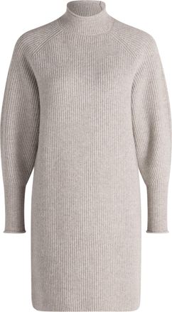 Zero Damen Strickkleid mit Stehkragen 44, Beige Melange