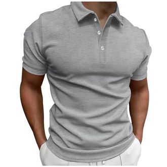 Generic Chemises de golf d&eacute;contract&eacute;es unies &agrave; manches courtes et col rabattable, extensible, classique, respirant, l&eacute;ger, haut de sport, gym, entra&icirc;nement, c
