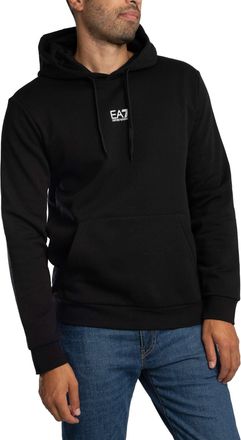 Emporio Armani Herren Kapuzenpullover Mit Mittlerem Logo, Black/White, XXL