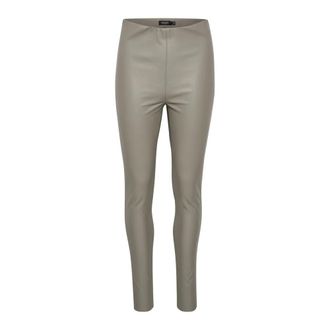 Soaked In Luxury Brindle PU Leggings mit elastischem Bund - - Trousers - Damen - Grau - 2XL