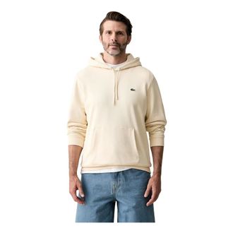 Lacoste Sweat &agrave; capuche en molleton de coton - Homme - Sweatshirts et sweats &agrave; capuche - Beige - Taille: L