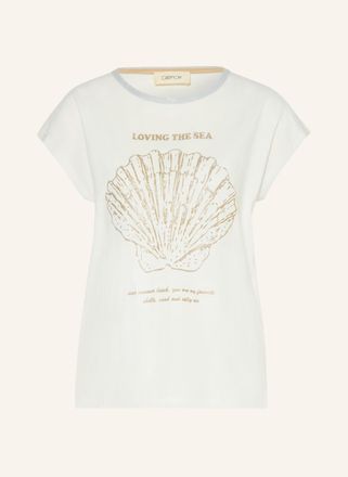 Cartoon Cartoon T-Shirt Mit Schmucksteinen Und Glitzergarn beige