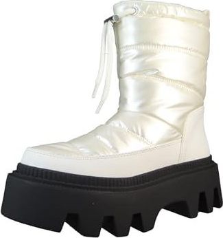 Buffalo Bottines &eacute;l&eacute;gantes pour femme Flora Puffer Vegan 1622360 - Blanches, Blanc., 38 EU