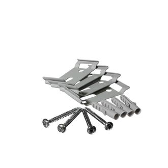 Liedeco Deckenclip f&uuml;r Fl&auml;chenvorhangschienen 5 l&auml;ufig | grau | 4 St&uuml;ck