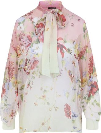 Roberto Cavalli Femme, Blouses et Chemises, Multicolore, Taille: 36 FR Chemisier en mousseline avec imprim&eacute; de fleurs de Miami