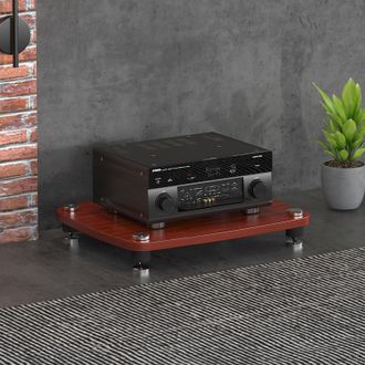 Generic HiFi Regal AV-Medienst&auml;nder Im Offenen Design, Modernes Stereo-Rack Aus Holz Mit Fu&szlig;matte, Kleines Entertainment-Center for Wohnzimmer, Spielzimmer Od