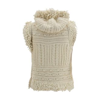 Fendi Wool and Alpaca Cable-Knit Gilet - White
