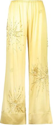 Bernadette pantalon Louis &agrave; broderies - Jaune