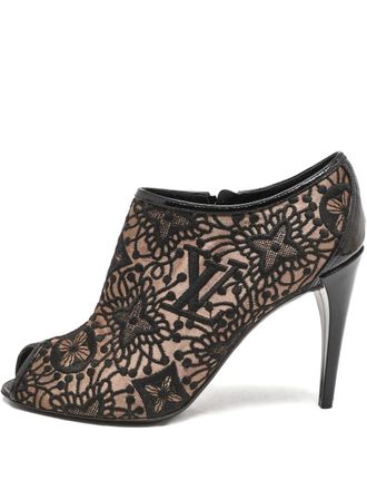 Louis Vuitton escarpins brod&eacute;s &agrave; bout ouvert 100 mm - Noir