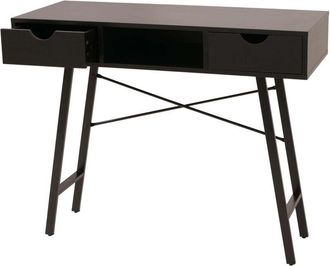 Hhg [JAMAIS UTILIS&Eacute;] Table console HHG-162, table de rangement table dappoint, structure 3D 100x40cm, noir