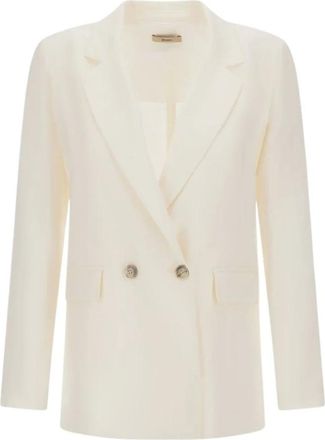 Herno Femme, Vestes, Blanc, Taille: 38 FR Blazer en lin pur