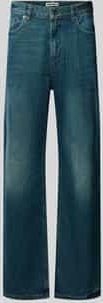 Review Straight Fit Jeans aus reiner Baumwolle im Used-Look