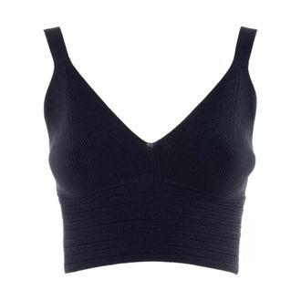 Nenette Femme, Tops, Noir, Taille: 38 FR Top corto in maglia