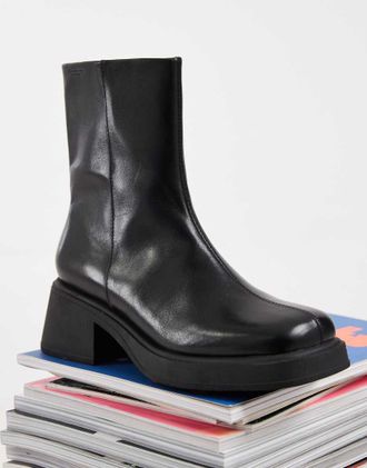Vagabond Shoemakers Dorah bottines &agrave; talon chunky en cuir noir