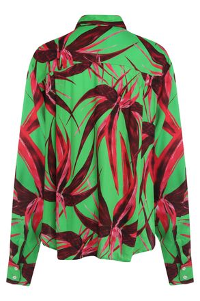 Louisa Ballou Womens Printed Viscose Shirt Green