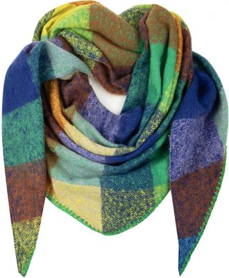 Glamexx24 XXL Schal Damen Schal Halstuch Unisex Schal Poncho Dreieckige Form Winterschal Kariert Schal