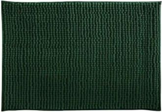 MSV Tapis de Bain Tapis de Douche Chenille Poils Longs Microfibres Moelleux Anti-dérapant 60x90 cm Vert foncé