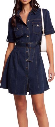 Morgan Kurzes Skater-Kleid aus Jeansstoff Brut 34