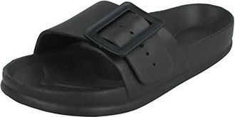 Spot On Mules &agrave; boucle plate pour femme, Noir, 41 EU