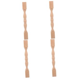 DOITOOL 4 Stück Massiver Holzsäulenpfosten aus Massivem Holz Geschnitzter Tischbeinpfosten mit Klassischem Römischem Säulendesign für Möbel und Dekoration Lan