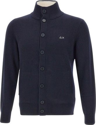 Sun 68 Homme, Pulls, Bleu, Taille: XL Cardigan en laine et cachemire avec boutons