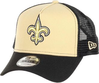 New Era New Orleans Saints NFL Two Tone Beige Schwarz Verstellbare 9Forty A-Frame Trucker Cap - One-Size