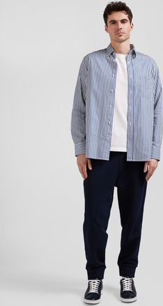 Eden Park Chemise En Popeline De Coton Ray&eacute;e Bleue Coupe Regular