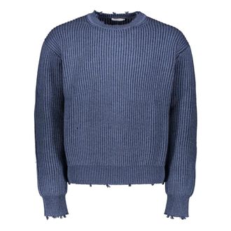 John Elliott + Co Wollpullover mit abgenutzten Kanten - - Knitwear - Herren - Blau - S
