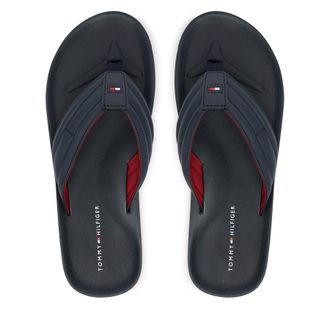 Tommy Hilfiger Zehentrenner Tommy Hilfiger Hilfiger Padded Beach Sandal FM0FM05801 Dunkelblau