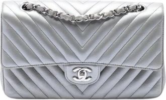 Chanel Pre-owned Sac Bandouli&egrave;re Classique Double Flap - Femme - Pre-owned - Gris - Taille: ONE Size
