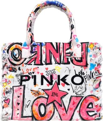 Pinko Pinko, Femme, Sacs, Multicolore, Taille: ONE Size Shopper Media Beach Canvas Tote