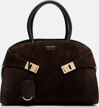 Ferragamo Tote Bag Hug aus Veloursleder