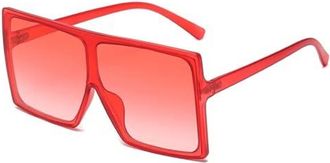 Generic Lunettes De Soleil Carr&eacute;es &Agrave; Grande Monture For Hommes, Id&eacute;ales For Le Sport Et La Conduite En Ext&eacute;rieur(Red)
