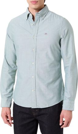 GANT Herren Slim Classic Oxford Shirt Hemd, Grün, XL