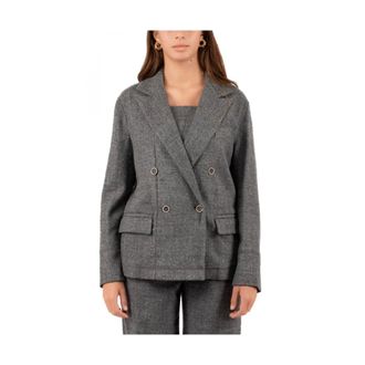 Emporio Armani Femme, Vestes, Gris, Taille: 42 FR Blazer Femme