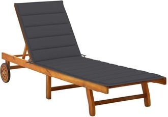 vidaXL Vidaxl - Chaise longue de jardin avec coussin Bois dacacia solide