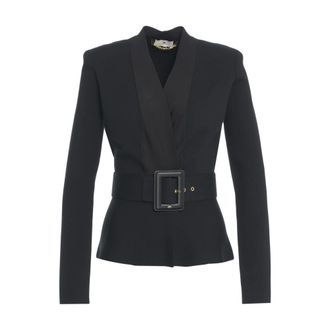 Elisabetta Franchi Damen, Jacken, Schwarzk, XLGröße