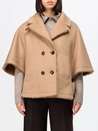 Max Mara Caban crois&eacute; en laine de chameau &agrave; manches courtes