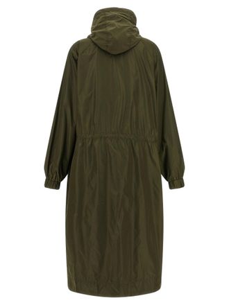 Ganni Recycled Nylon Windbreaker Coat - Olive Green