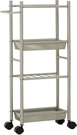 Premier 4 Tier Trolley, 2 Baskets, Brush Nickel
