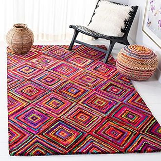 Safavieh Traditionell Teppich für Wohnzimmer, Esszimmer, Schlafzimmer - Nantucket Collection, Kurzer Flor, Multi, 152 X 244 cm