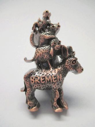 Generic Bremen Stadtmusikanten Magnet Metall Souvenir Germany (redbro)